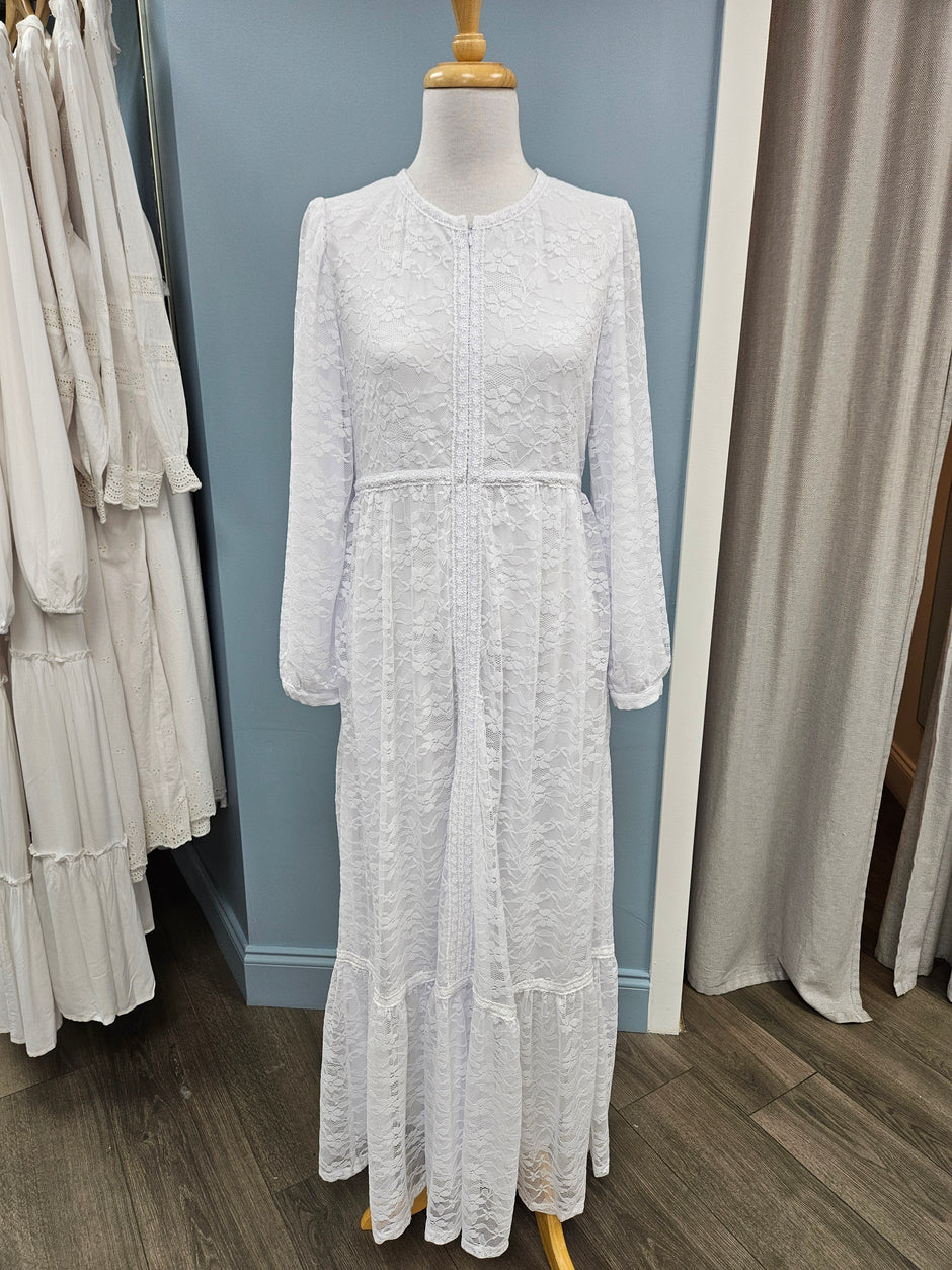 White Elegant Womens Temple Dresses & Baptism Gowns | Dressed in White