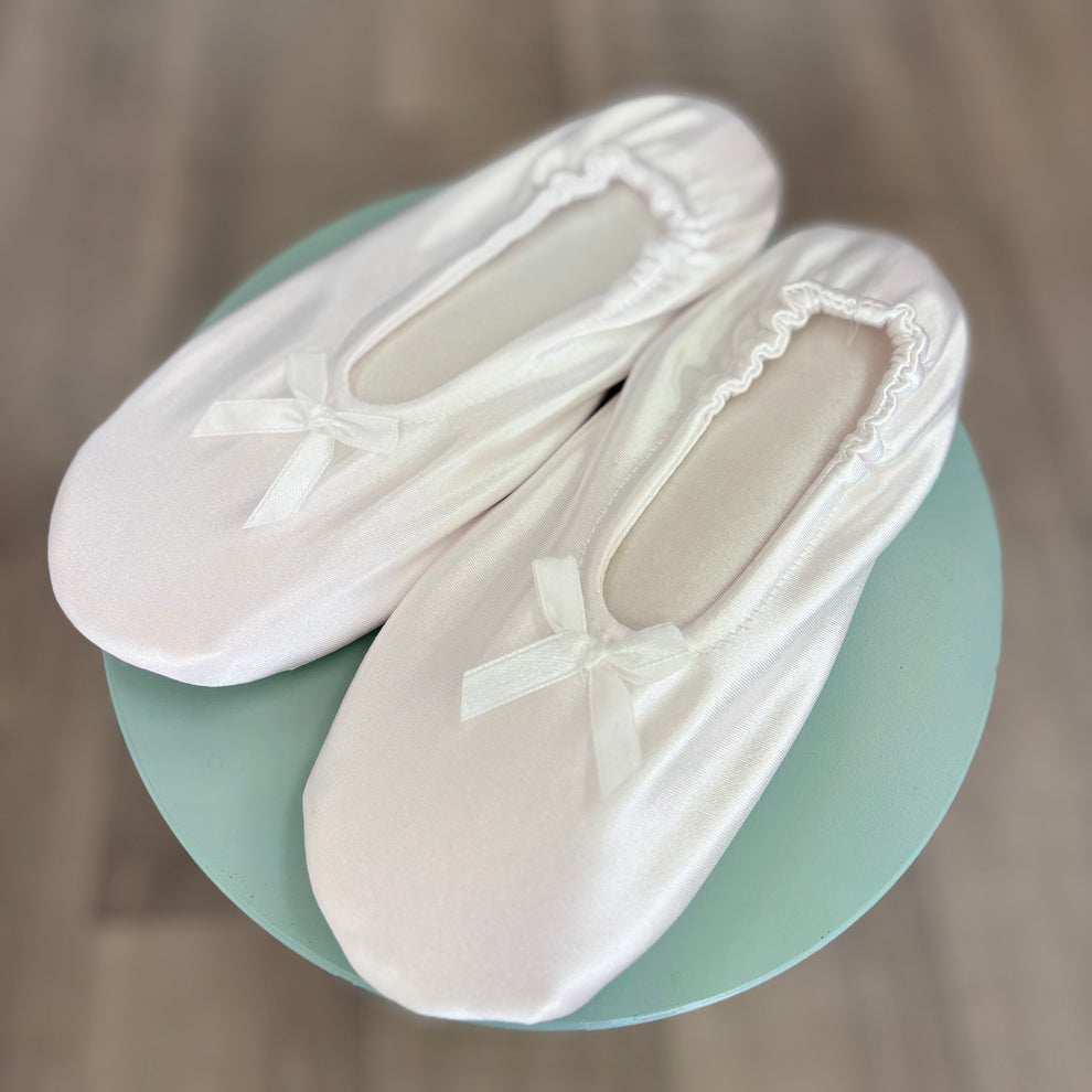 Satin LDS Temple Slipper | Dressed in White