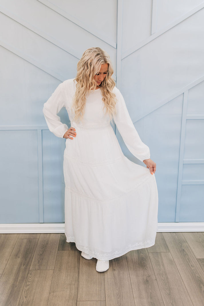 Lace Sparkle Womens LDS Temple Dress – Dressed in White