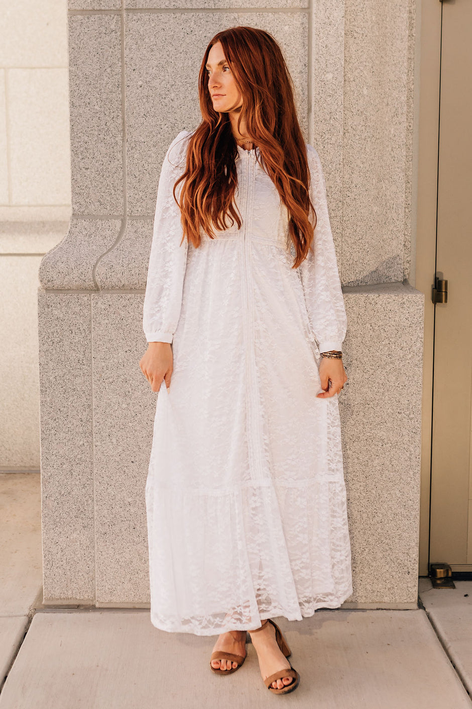 White Elegant Womens Temple Dresses & Baptism Gowns | Dressed in White