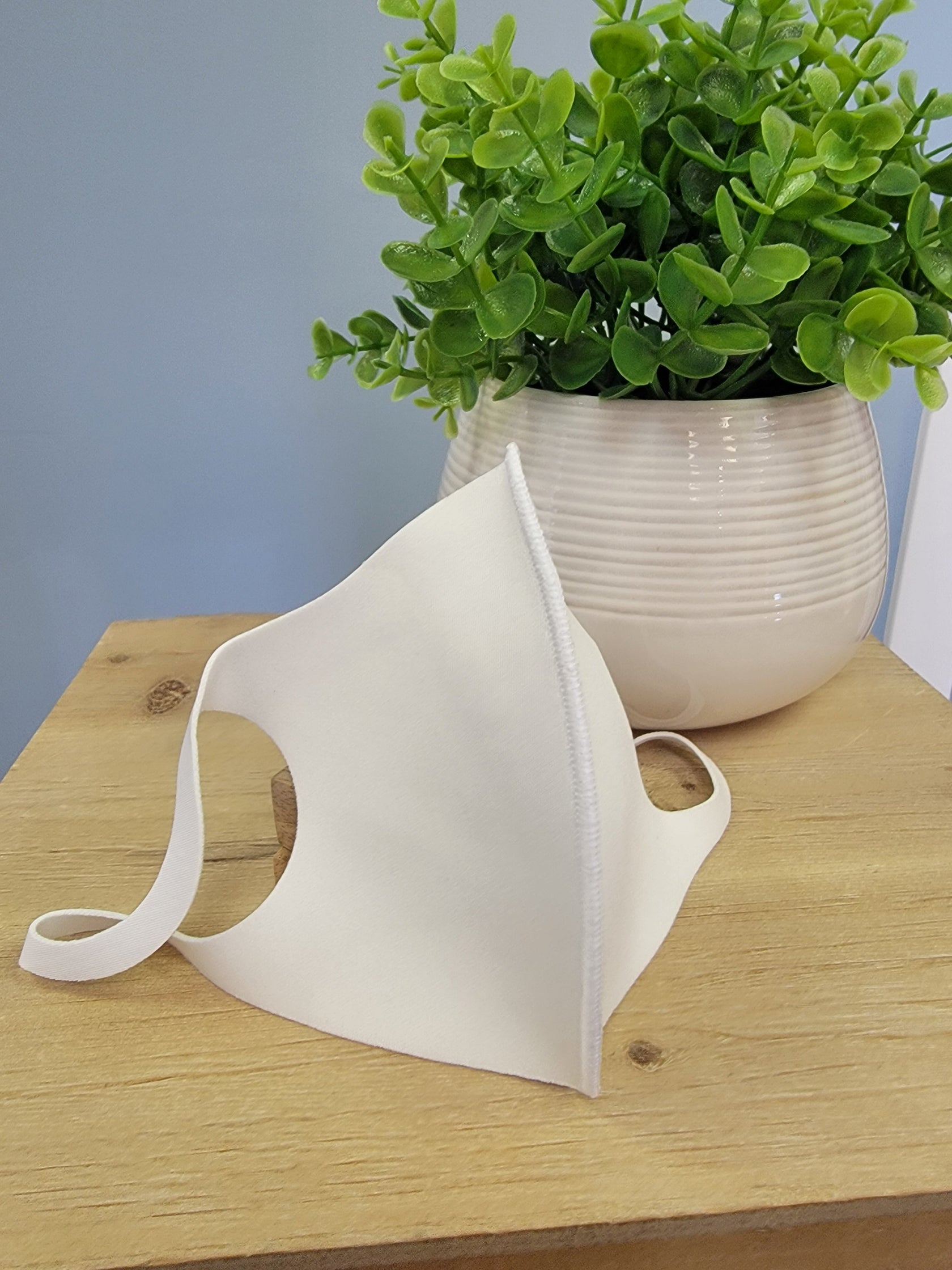 White plain face mask – Dressed in White