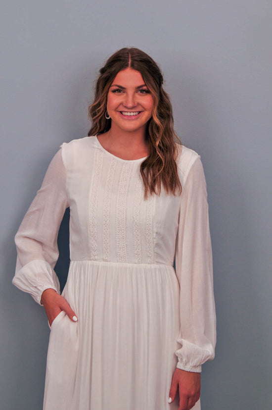 Lace Sparkle Womens LDS Temple Dress – Dressed in White